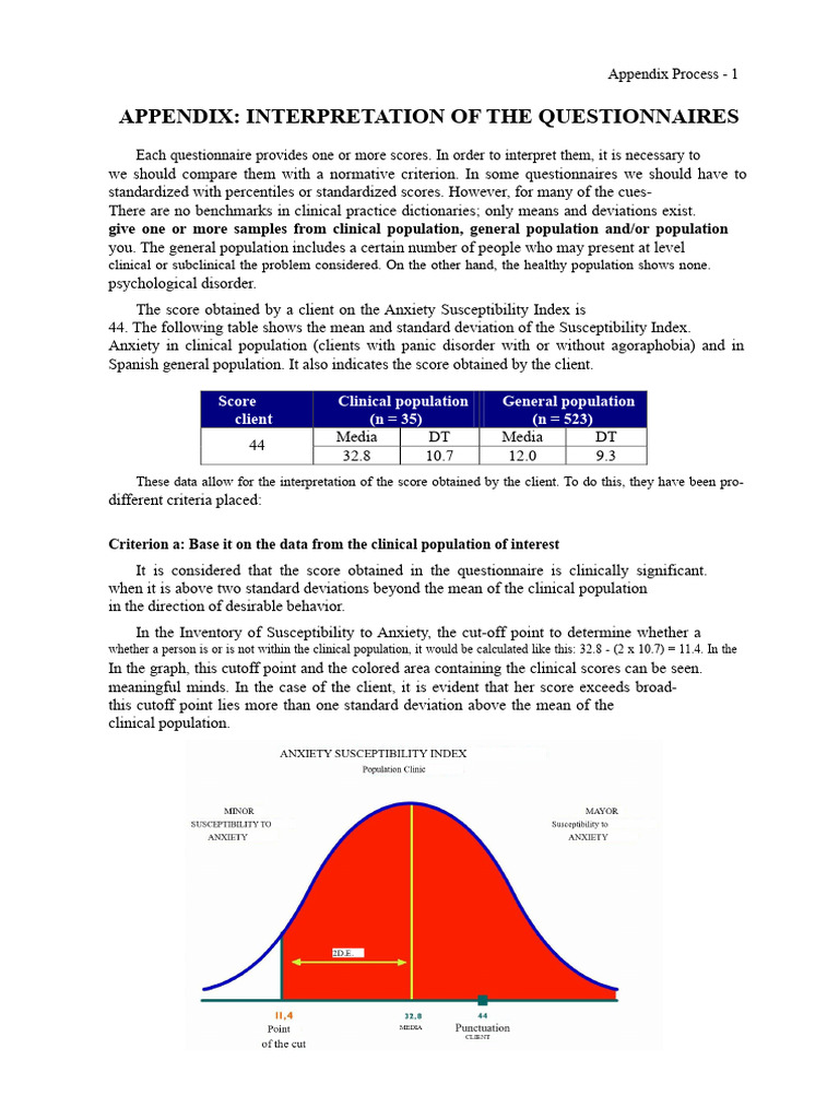 Cut-Off Point Interpretation of The Questionnaires | PDF | Reference ...