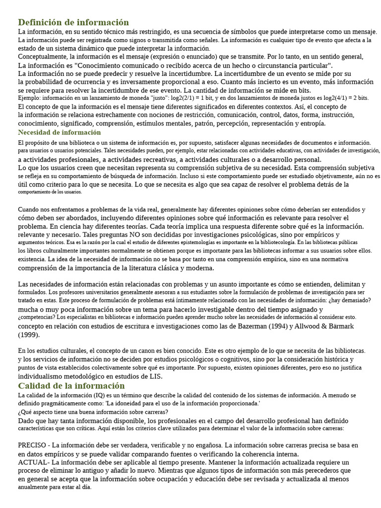 Definición de información | PDF | Información | Incertidumbre