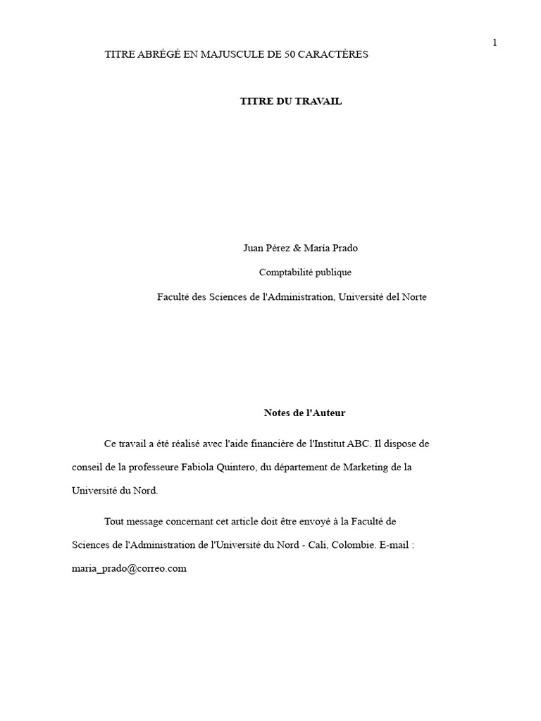 Modèle Normes APA 7ème Édition | PDF | Écriture bicamérale