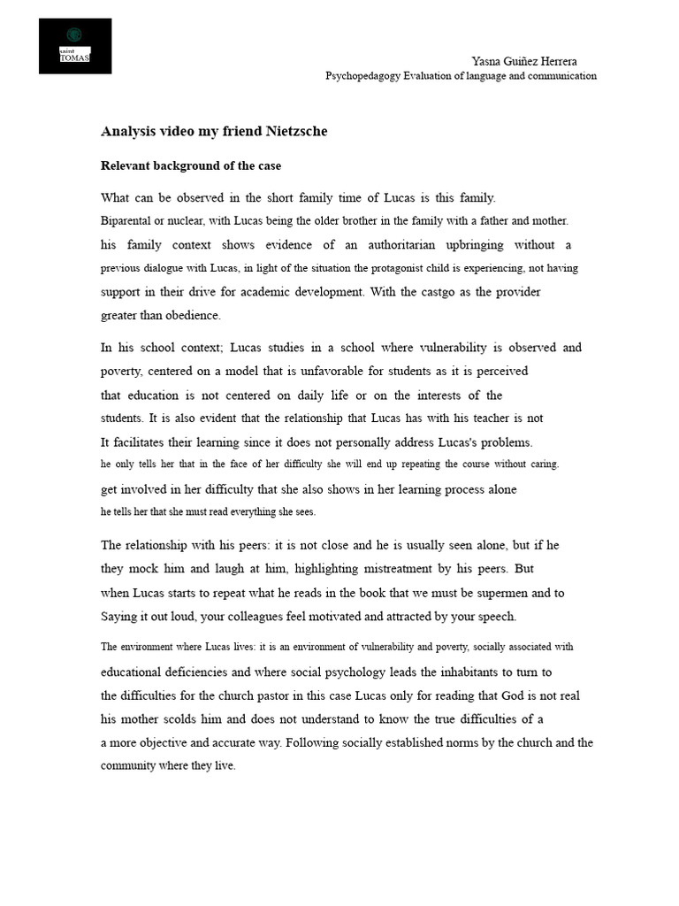 Analysis of the video My Friend Nietzsche | PDF | Dyslexia ...