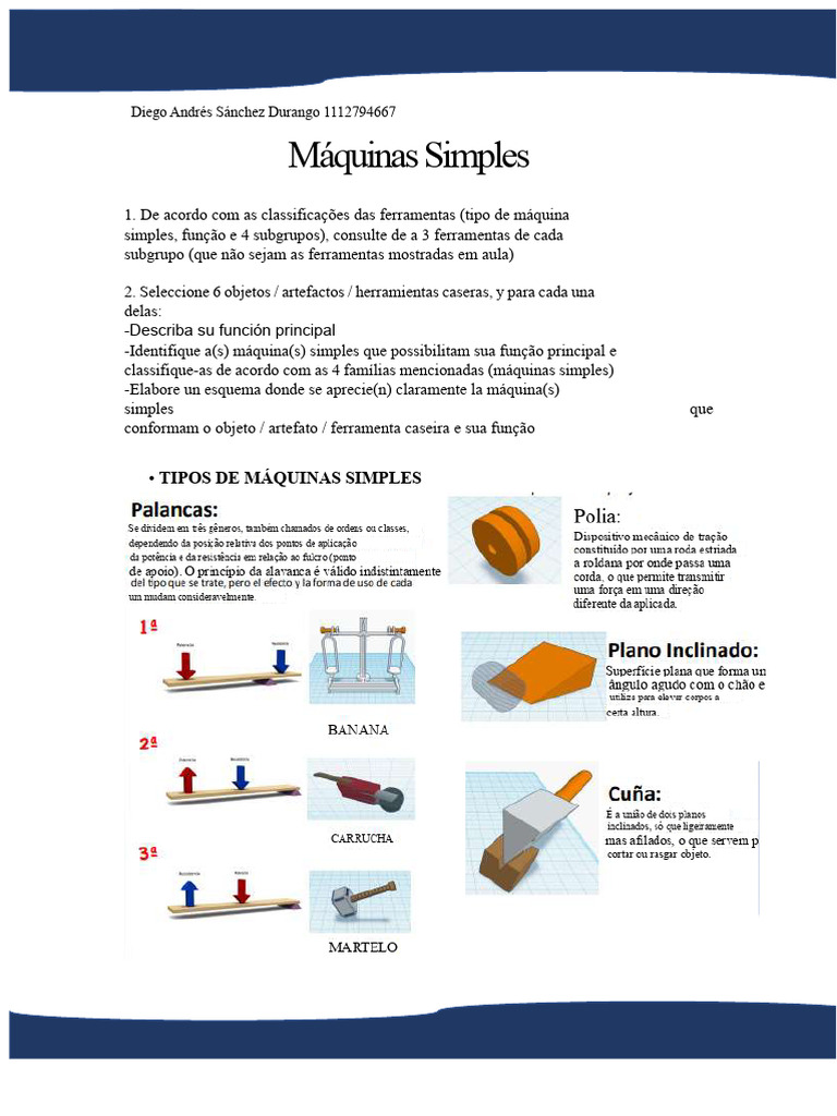 Máquinas Simples | PDF | Ferramentas | Engenharia Mecânica