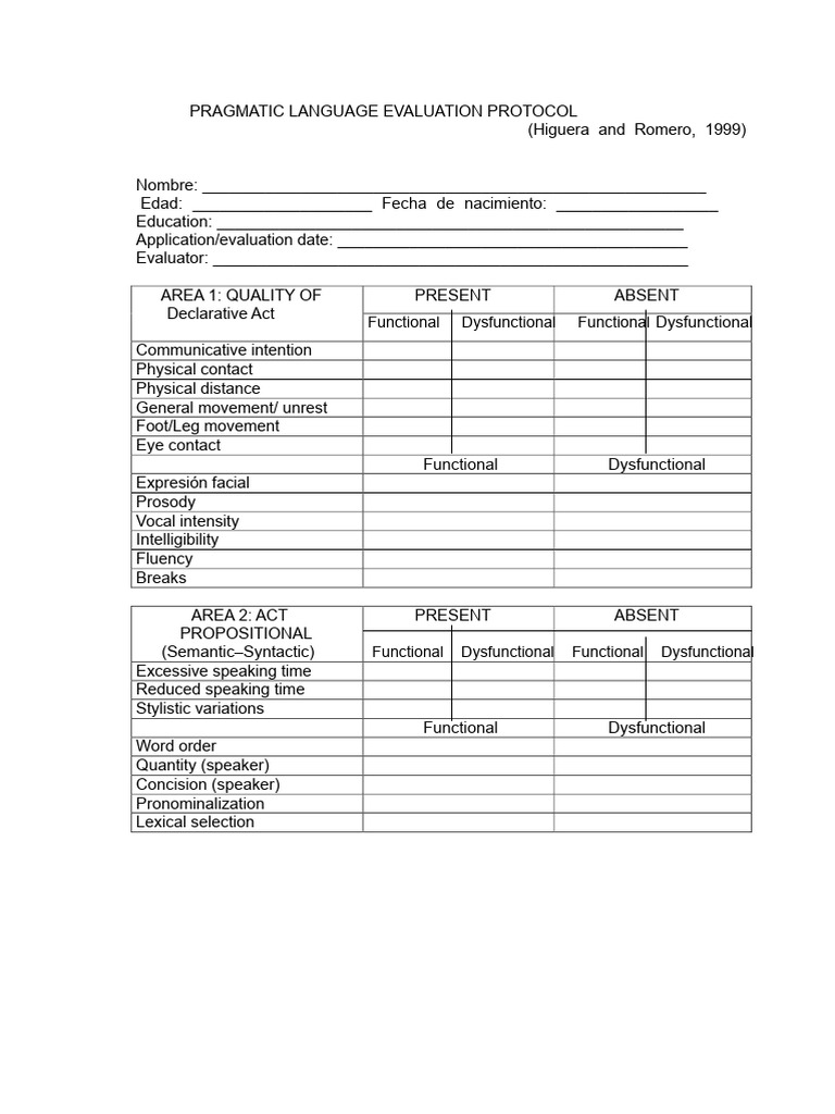 Pragmatic Language Assessment Protocol (Higuera and Romero) - Copy ...