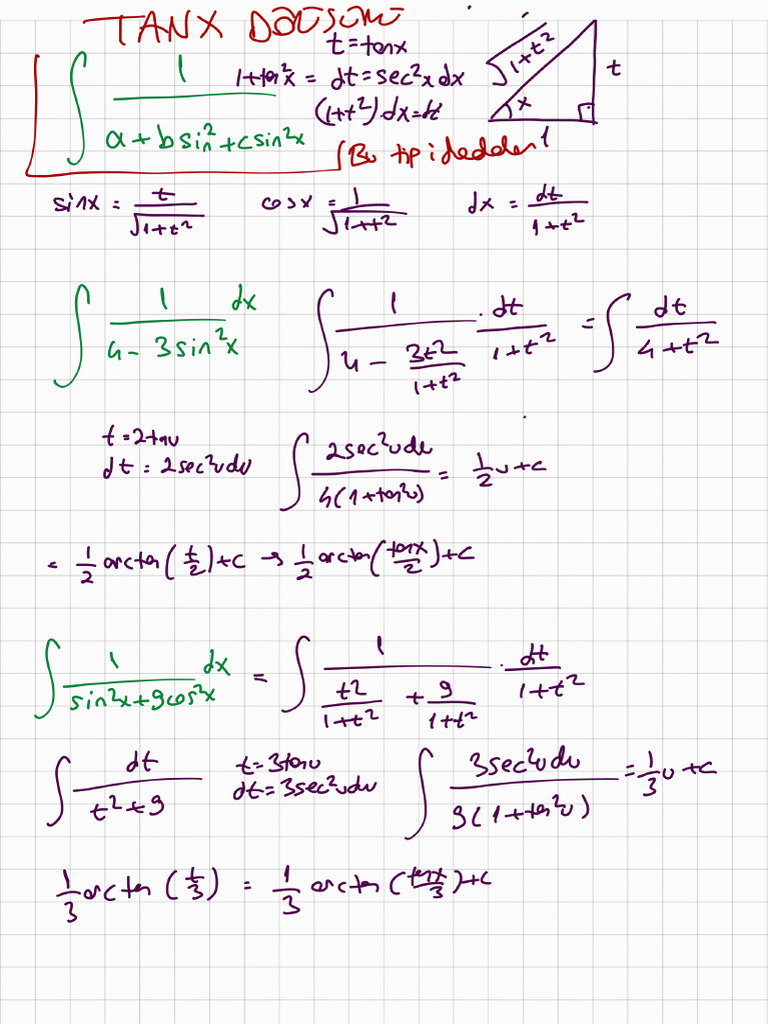 TanX Ve Tanx2 Yardımıyla Integral - 240529 - 132140 | PDF