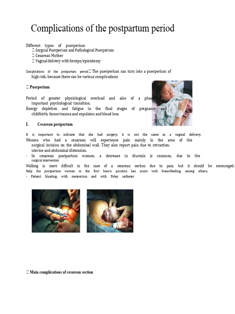 Complications of the puerperium | PDF | Postpartum Period | Childbirth