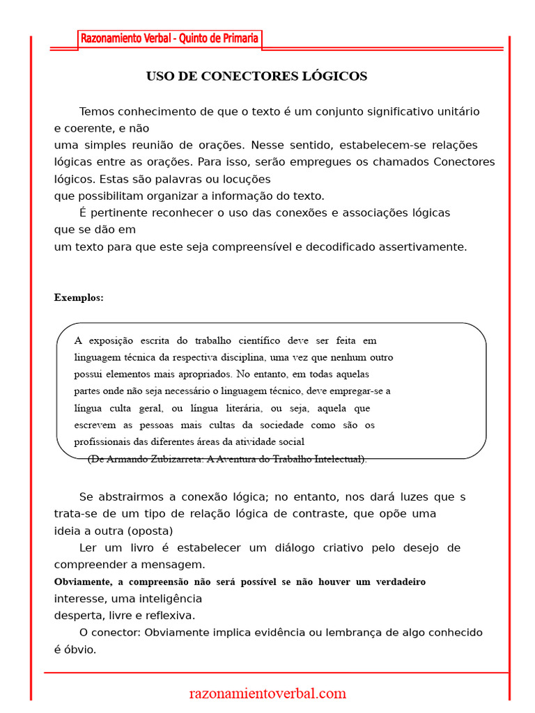 Conectores Lógicos: Guia e Exemplos | PDF | Informação | Lógica