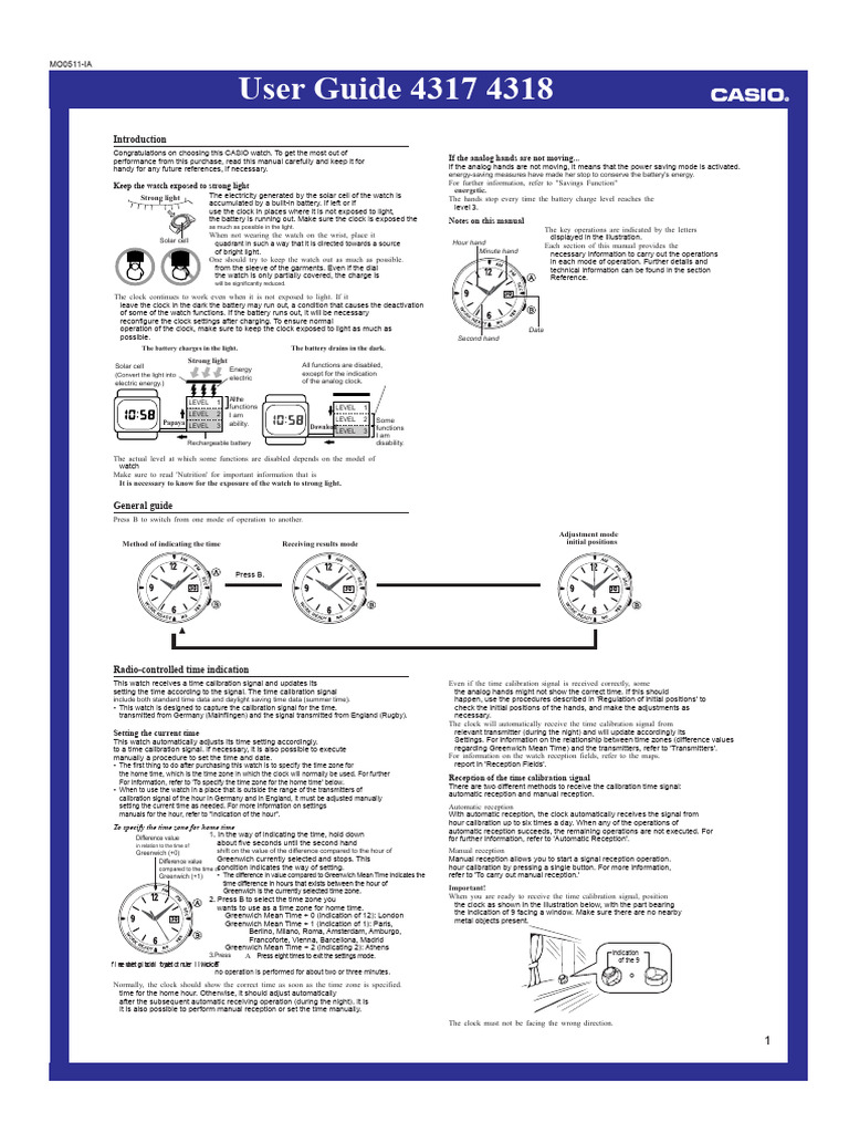 Casio 4317 | PDF | Clock | Calibration