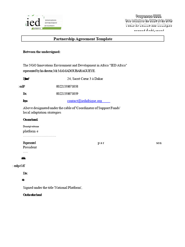 Partnership Contract Template | PDF