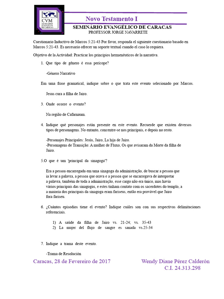 Estudo de Marcos 5:21-43: Cura e Fé | PDF | Jesus | Evangelho de Marcos