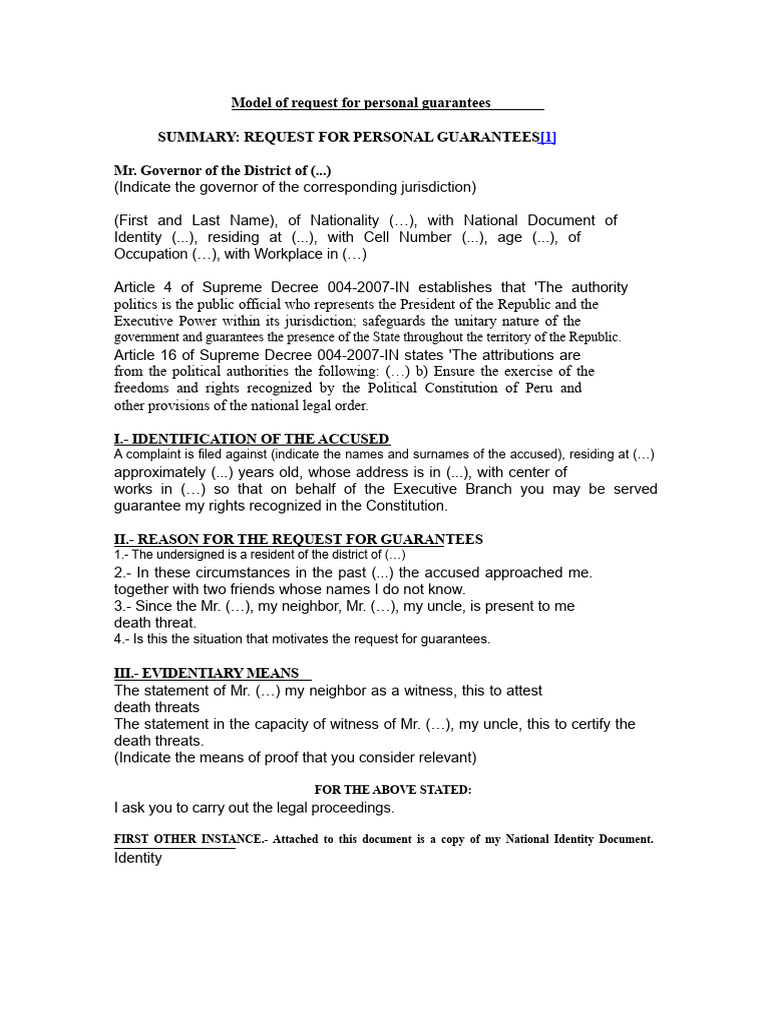 Request for Personal Guarantees Appeal | PDF | Annulment | Jurisdiction