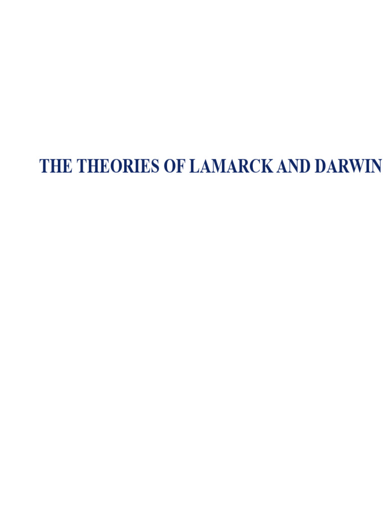 Lamarck vs Darwin: Evolution Theories Explained | PDF | Charles Darwin ...