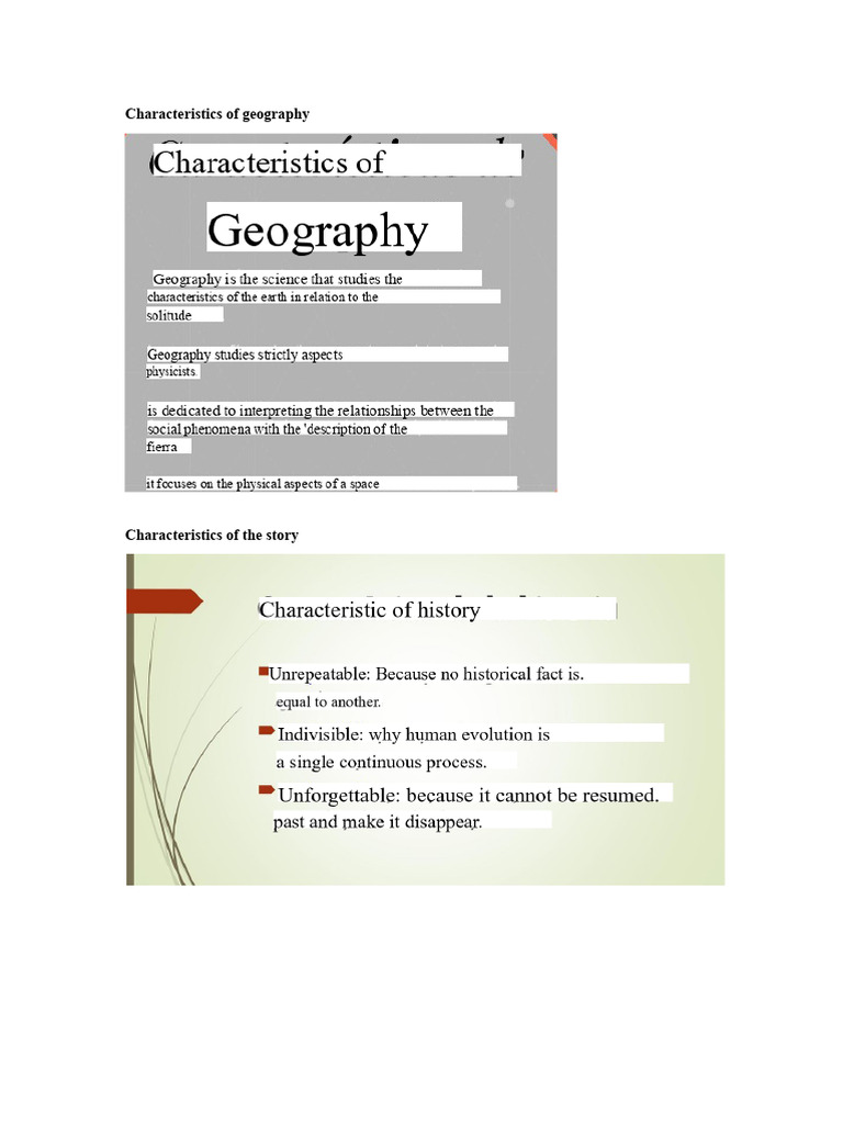 Characteristics of Geography | PDF
