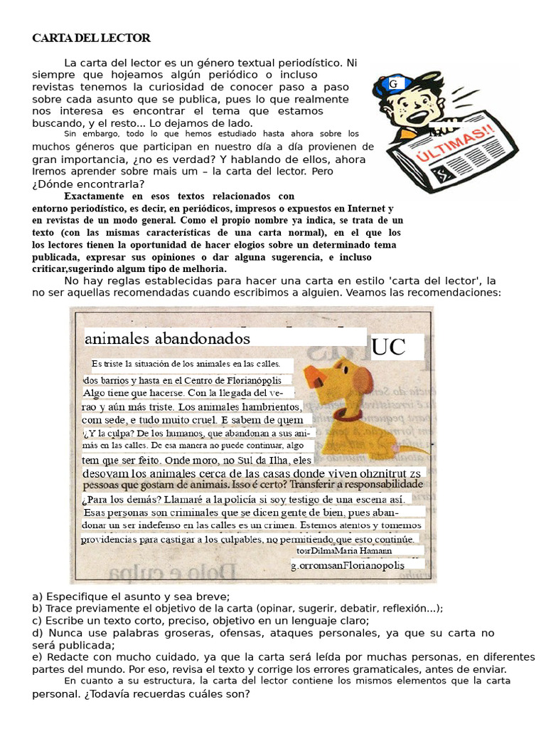 Guía para Escribir Cartas del Lector | PDF | Lingüística