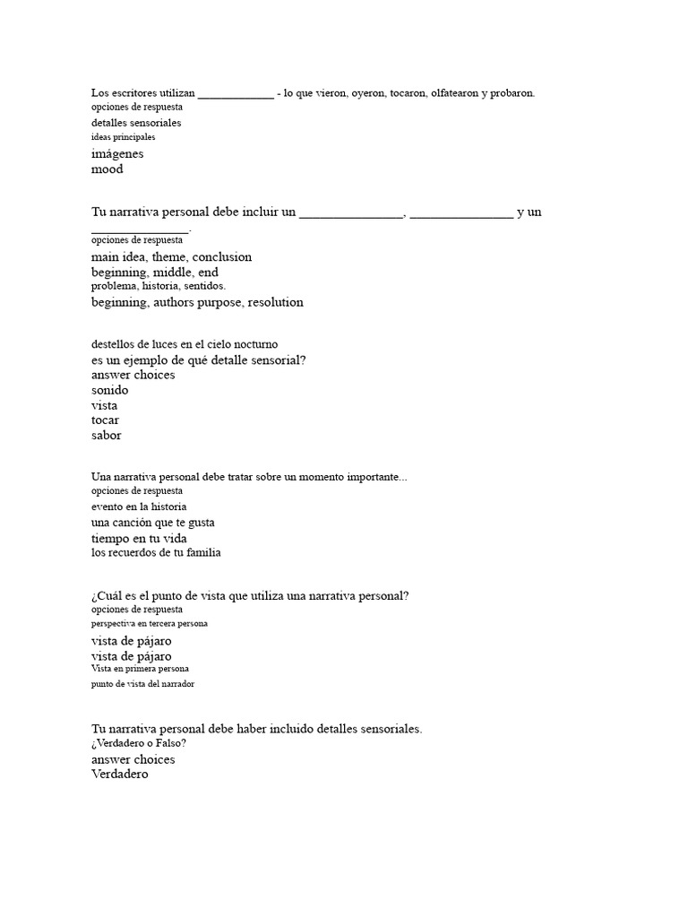 Elementos Clave de una Narrativa Personal | PDF