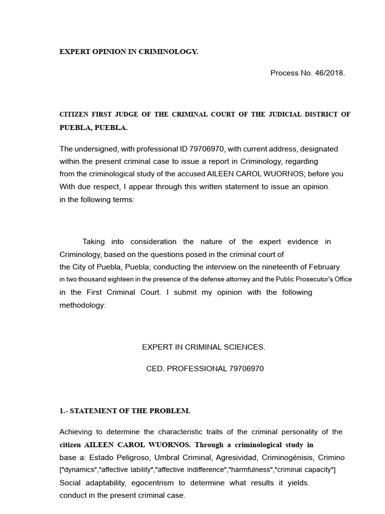 Ruling Aileen Carol Wuornos | PDF | Psychopathy | Aggression