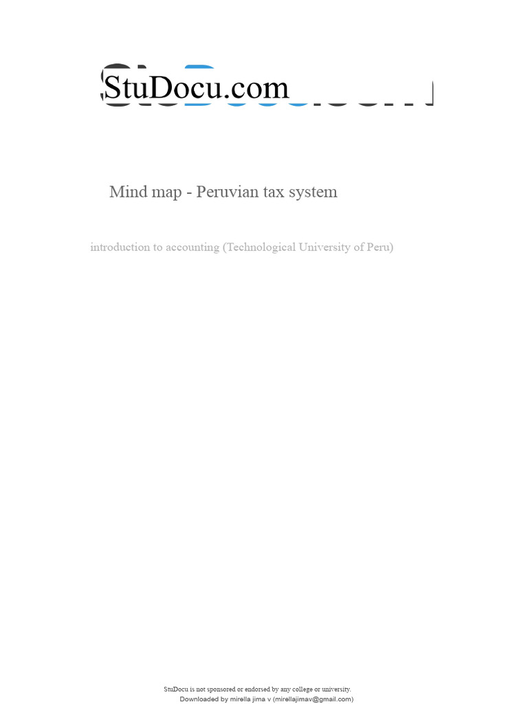 Mind Map of Peruvian Tax System | PDF | Taxes | Money