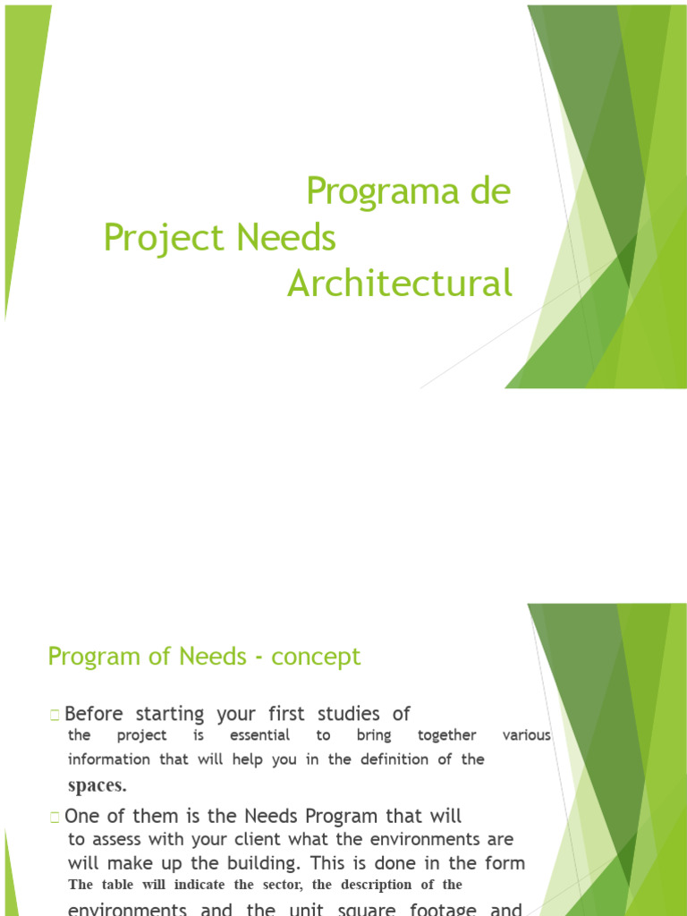 Architectural Program of Needs Guide | PDF