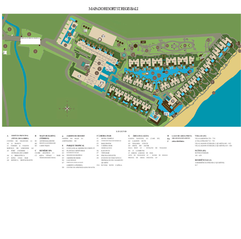 Mapa do Resort St. Regis Bali | PDF | Setor hoteleiro | Aberturas (xadrez)