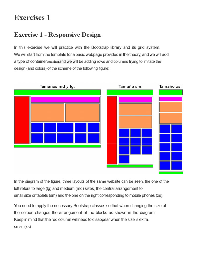 Bootstrap Responsive Design Exercises | PDF | Bootstrap (Front End ...