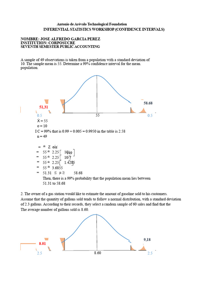 Workshop On Confidence Intervals | PDF | Confidence Interval | Standard ...