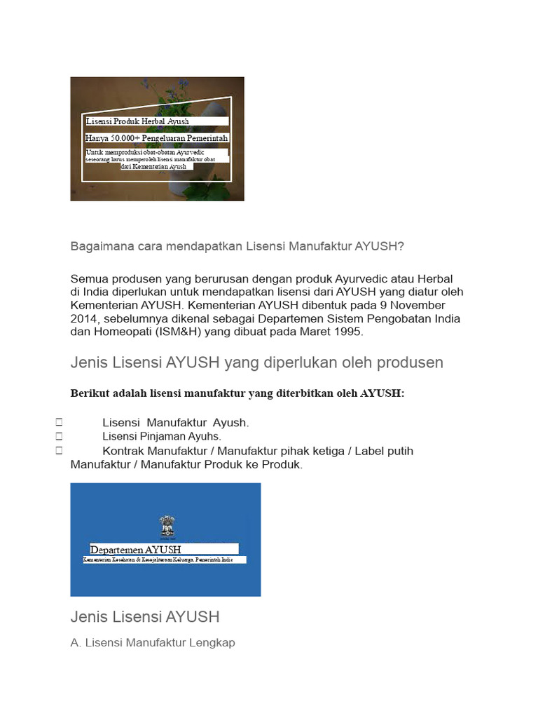 Lisensi Ayush | PDF