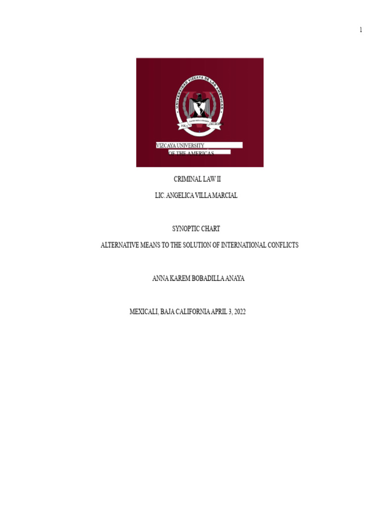 Synoptic Chart Alternative Means | PDF | Arbitration | Justice