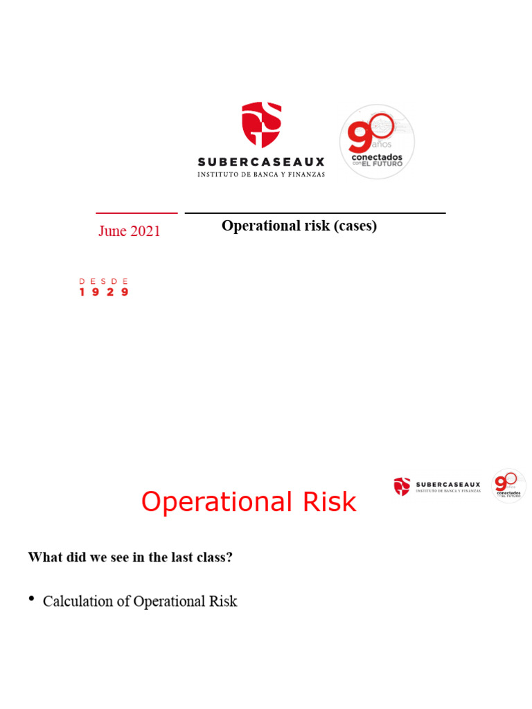 Operational Risk Exercises | PDF | Risk | Operational Risk