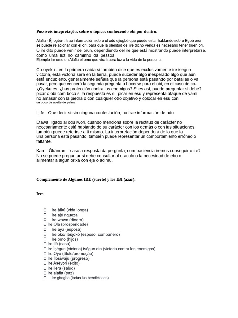 Complemento del manual de obi | PDF