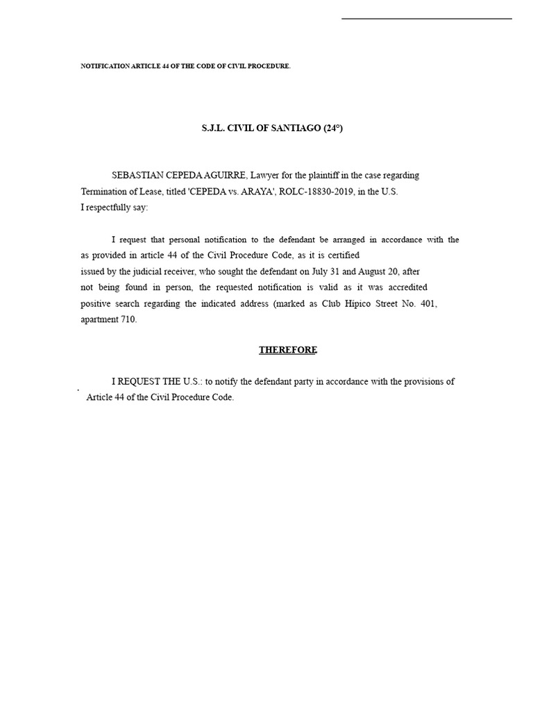 Notification Article 44 CPC | PDF