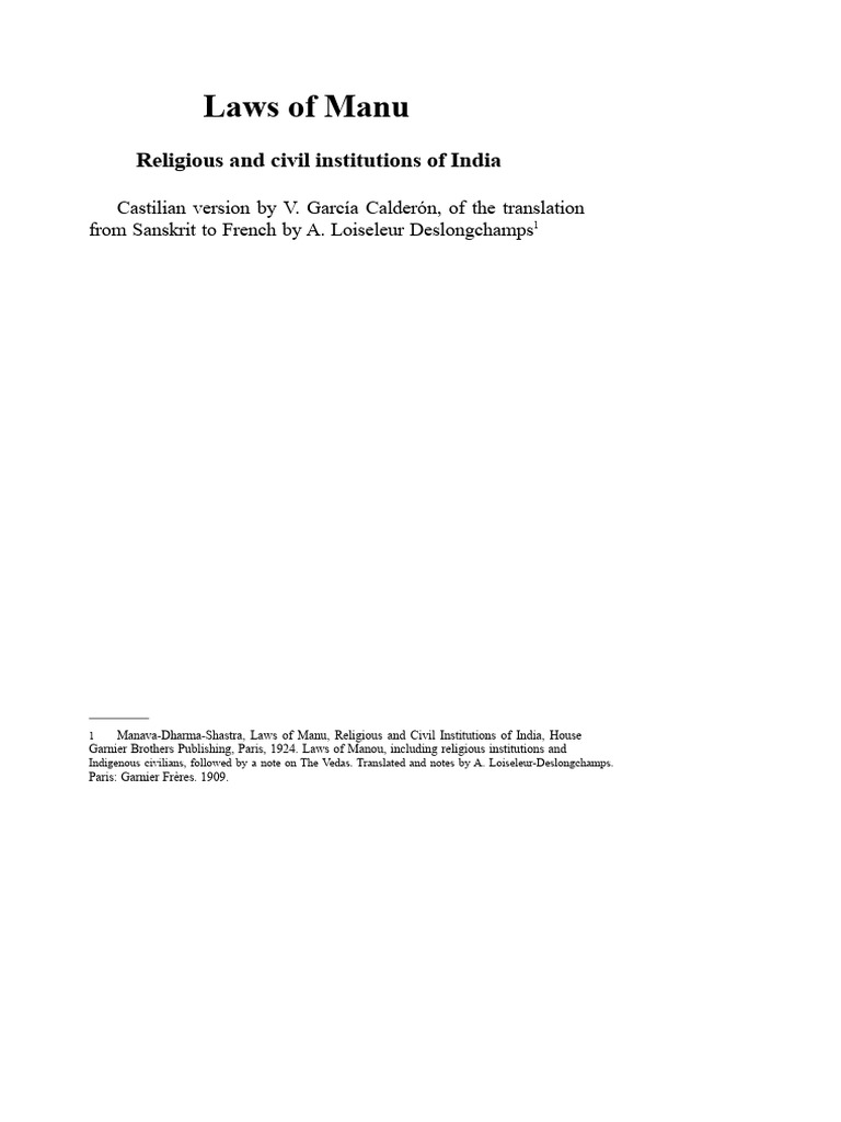 Laws of Manu: Indian Legal & Religious Code | PDF | Vishnu