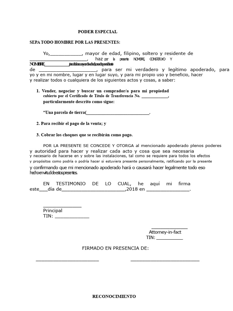 Muestra de Poder Especial | PDF