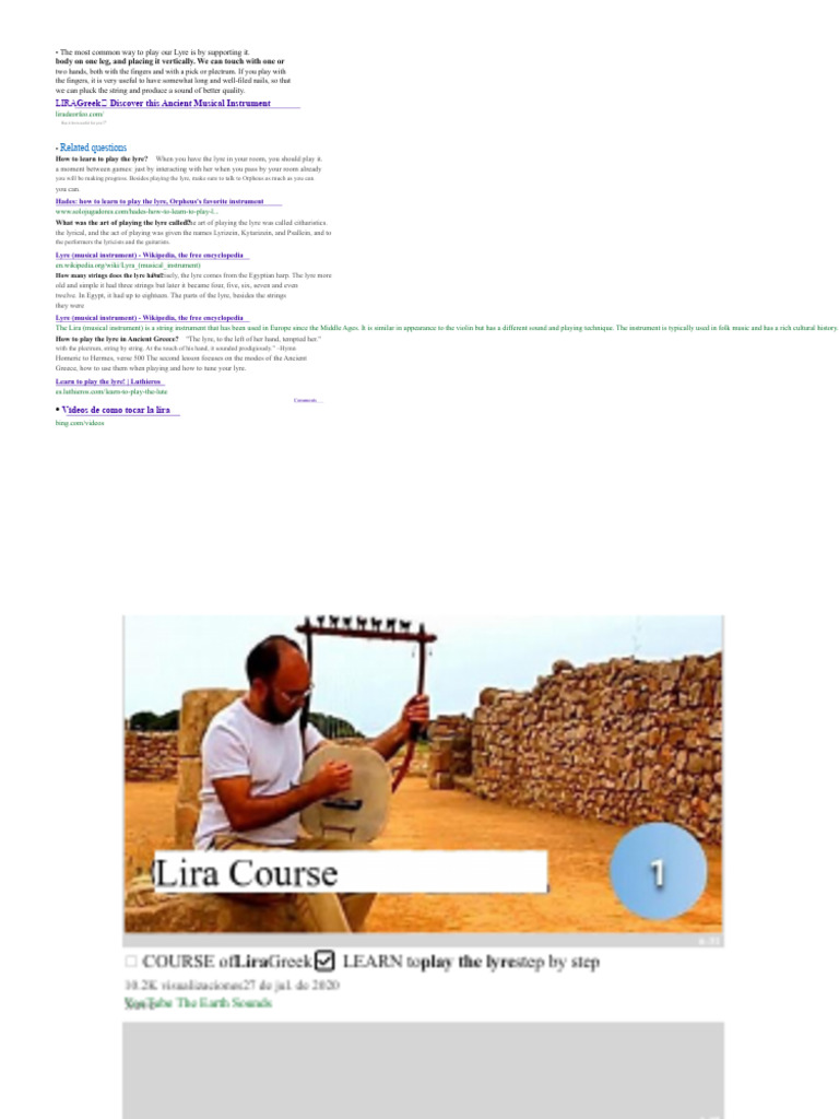 Notes On How To Play The Lyre | PDF | String Instruments | Music Production