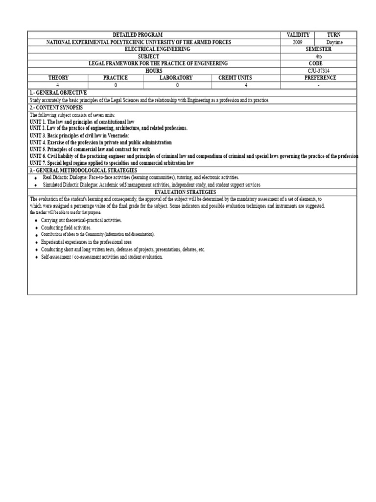 Legal Framework for Engineering Practice | PDF | Engineering | Profession