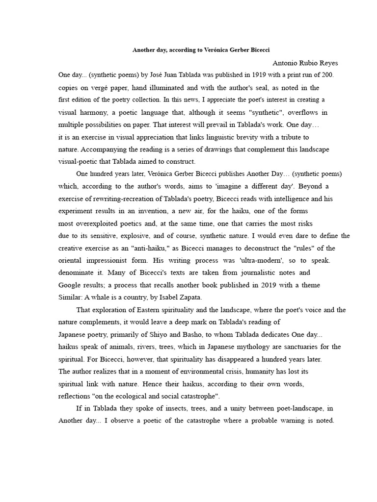 Another day | PDF | Poetry