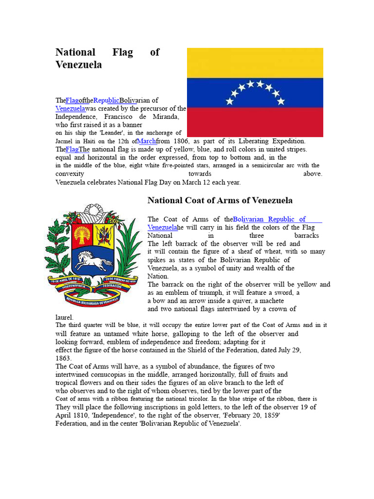 Venezuela's National Symbols Explained | PDF