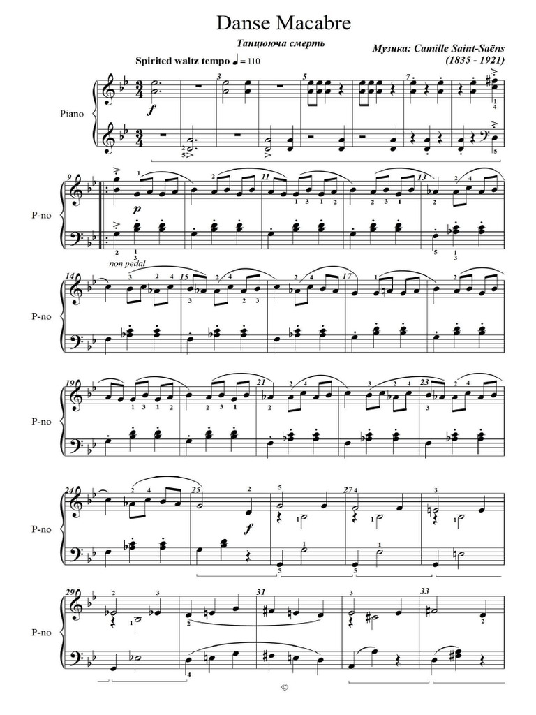 Camille Saint-Saëns - Dance Macabre | PDF