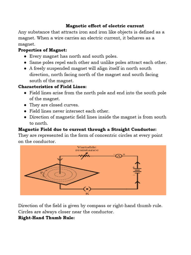 Magnetic Effect of Electric Current-Notes - Google Docs 04122025 141349 ...