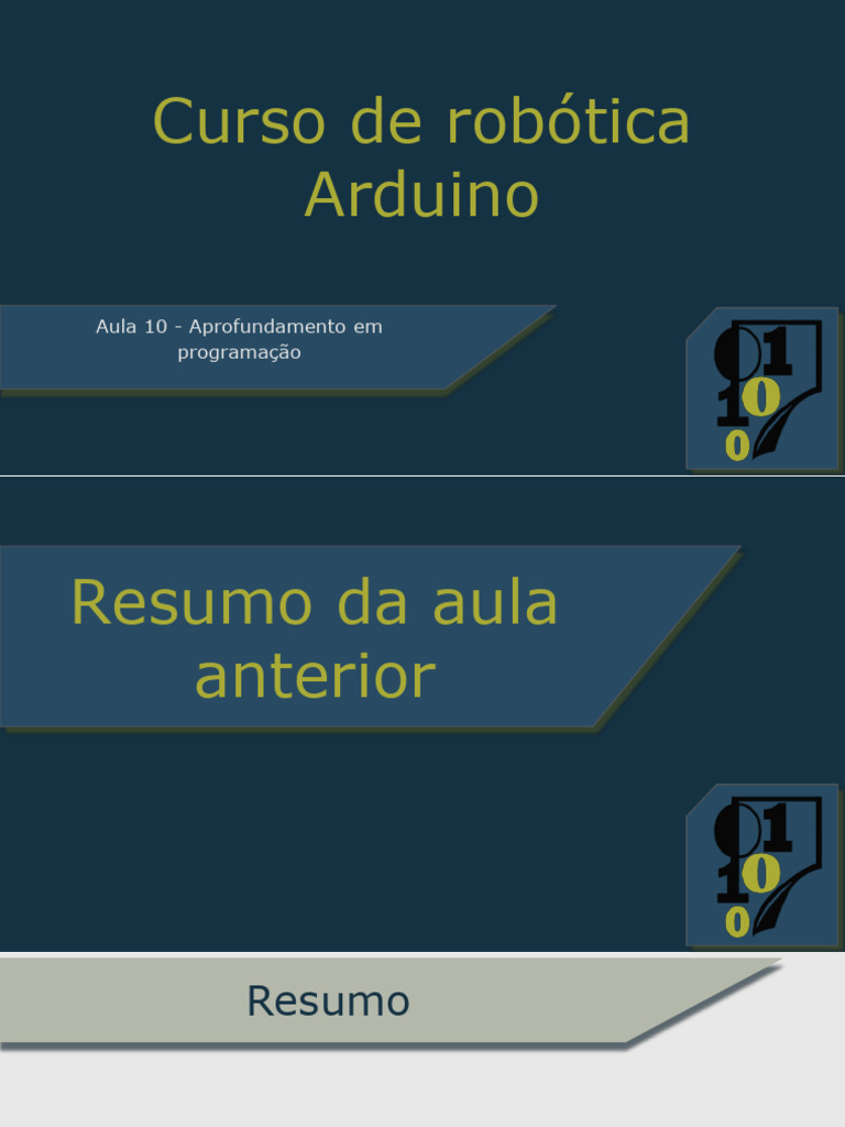 Aula 10 - Programação_ Aprofundamento | PDF | Arduino | Engenharia da ...