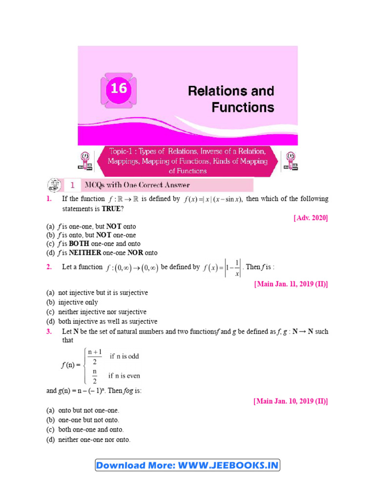 12th Maths | PDF | Function (Mathematics) | Mathematical Relations