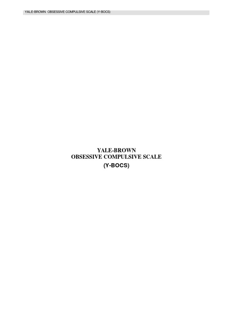 Obsessive Compulsive Scale Yale - Brown | PDF | Science & Mathematics