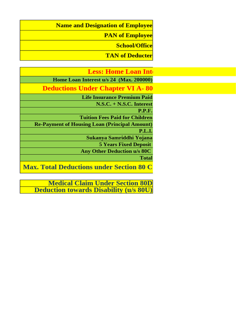 Employee Income Tax Calculation 2024-25 | PDF | Tax Deduction ...