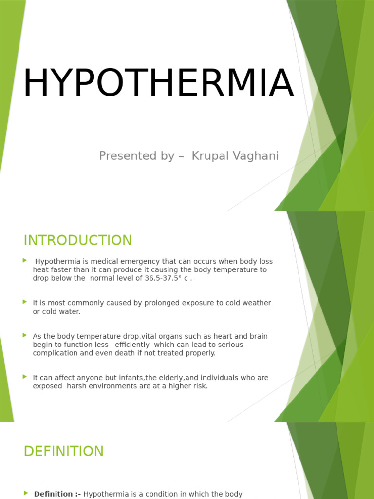 Hypothermia-1 | PDF | Hypothermia | Diseases And Disorders