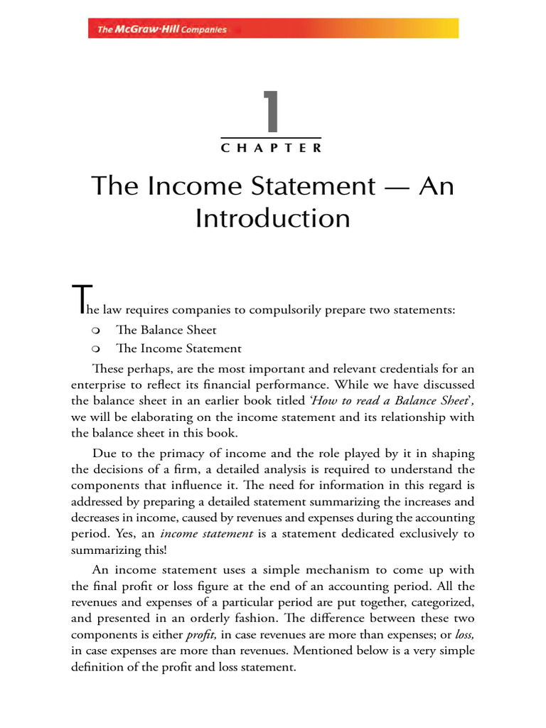 Chapter 1 TH e Income Statement An Introduction | PDF | Income ...