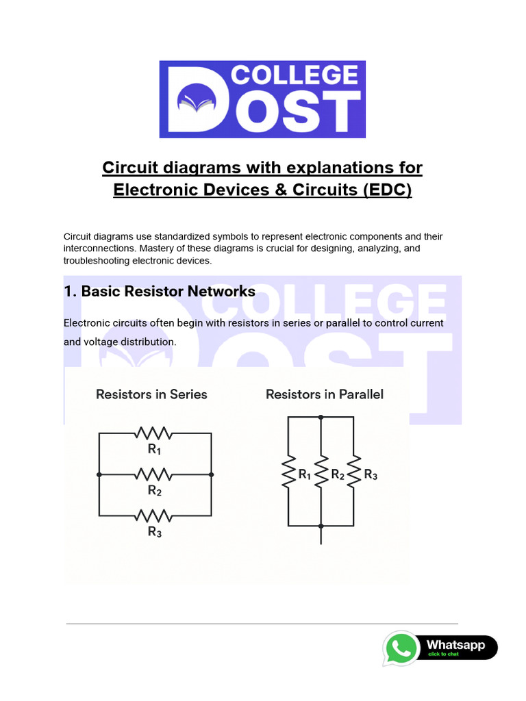 Circuit Diagrams With Explanations For Electronic Devices & Circuits ...