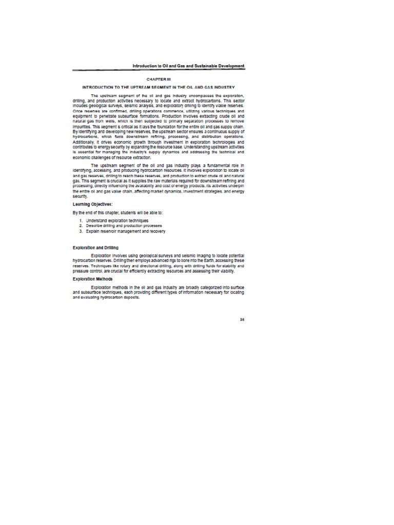 Chapter III - Upstream Segment of Oil & Gas | PDF