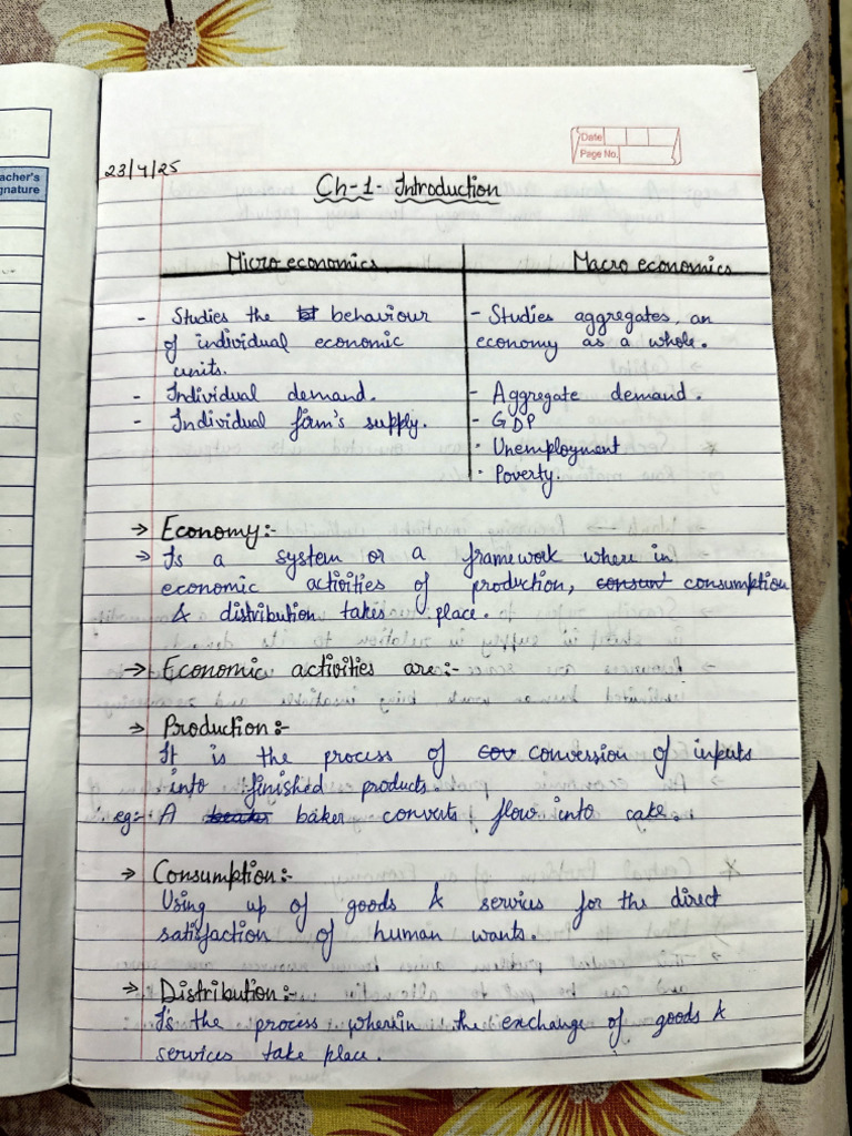 Notes For MicroEconomics Class 11 | PDF