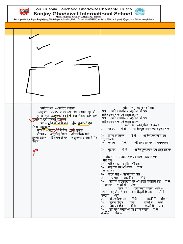 Class - 10-Post Mid Term - Syllabus and Paper Pattern | PDF