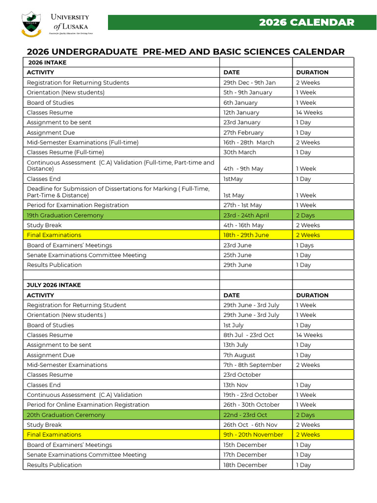 2026 Pre-Med Academic Calendar | PDF | Military Operations