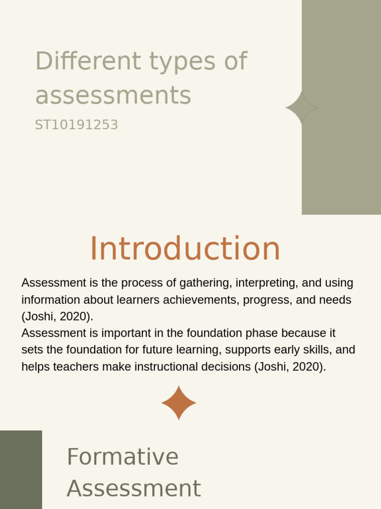 Types of Assessments Explained | PDF | Educational Assessment | Teaching
