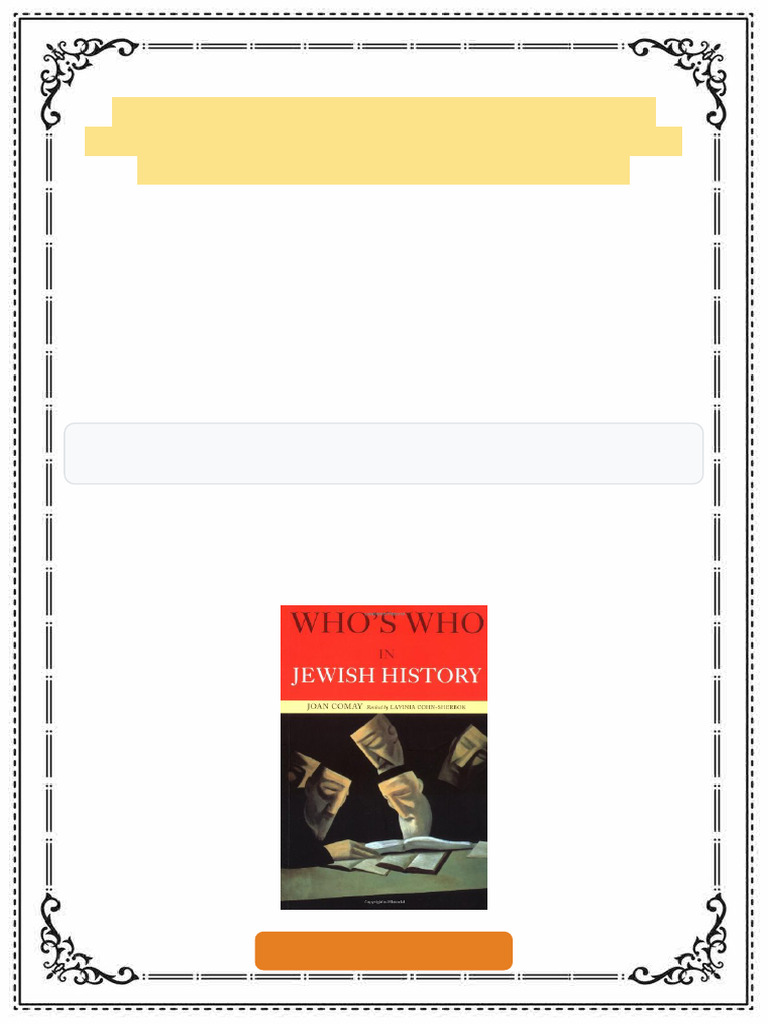 Who s Who in Jewish History Who s Who Routledge 3rd Edition Ne Cohn ...
