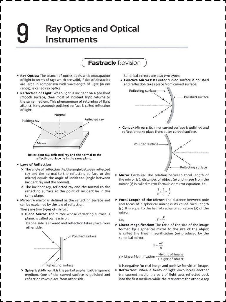 Physics - 9. Ray Optics and Optical Instruments - Ray Optics and ...